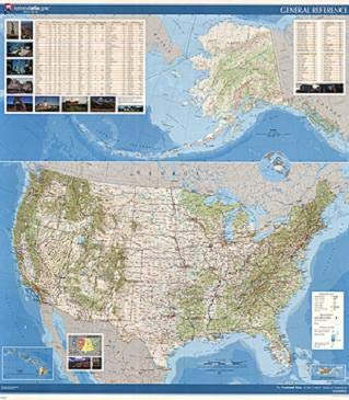 General Reference Map of the United States [Gloss Ready-to-Hang] | Wide ...