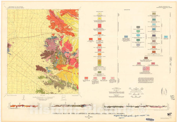 Historic Pictoric Map : Geologic map of The Quartzsite Quadrangle, Yuma ...