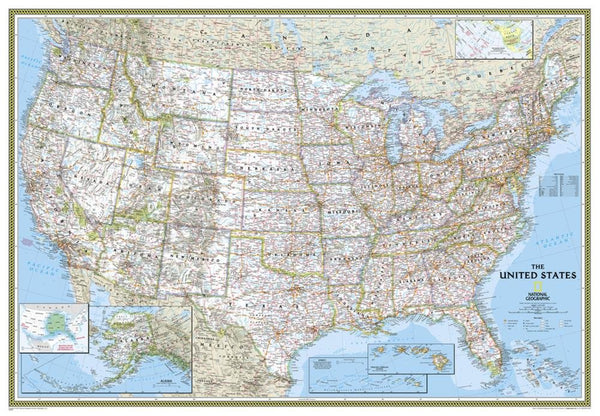 The United States Classic Political Map, Enlarged & Dry Erase Ready-to ...