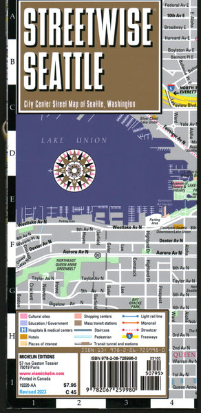 Streetwise Seattle Map: Laminated City Center Street Map of Seattle ...
