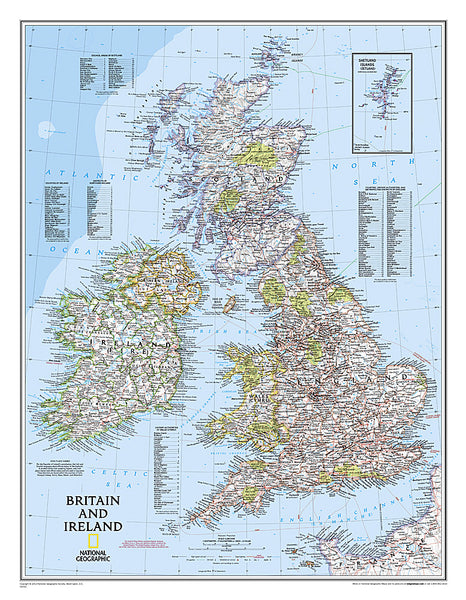 Britain and Ireland Classic, laminated Wall Maps Countries & Regions ...