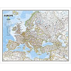 Europe Classic Wall Map, Dry Erase Laminated [Map] National Geographic ...