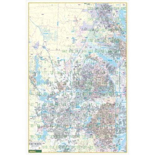 Fort Worth Wall Map w/ ZIP Codes (Mapsco Wall Maps, MAP-20210C) | Wide ...