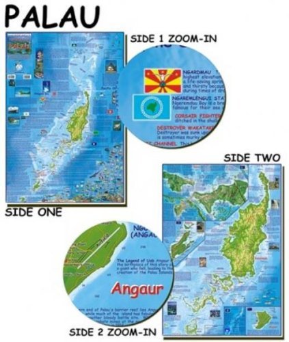 Franko Maps Palau Map for Scuba Divers and Snorkelers | Wide World Maps ...