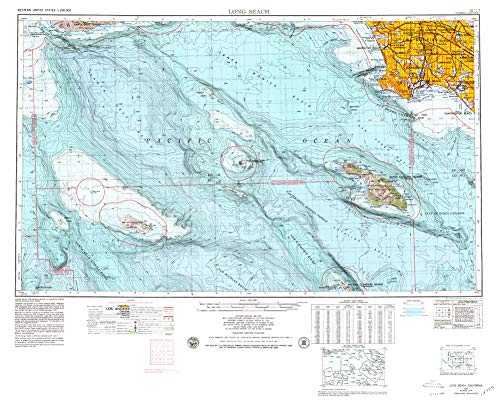 Long Beach, California Topographic - Bathymetric 1:250,000 Quadrangle ...