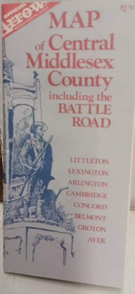 Map of Central Middlesex County including Battle Road by Arrow Map Co ...