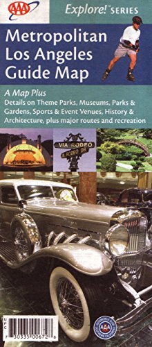 AAA Metropolitan Los Angeles Guide Map: Details on Theme Parks, Museums ...