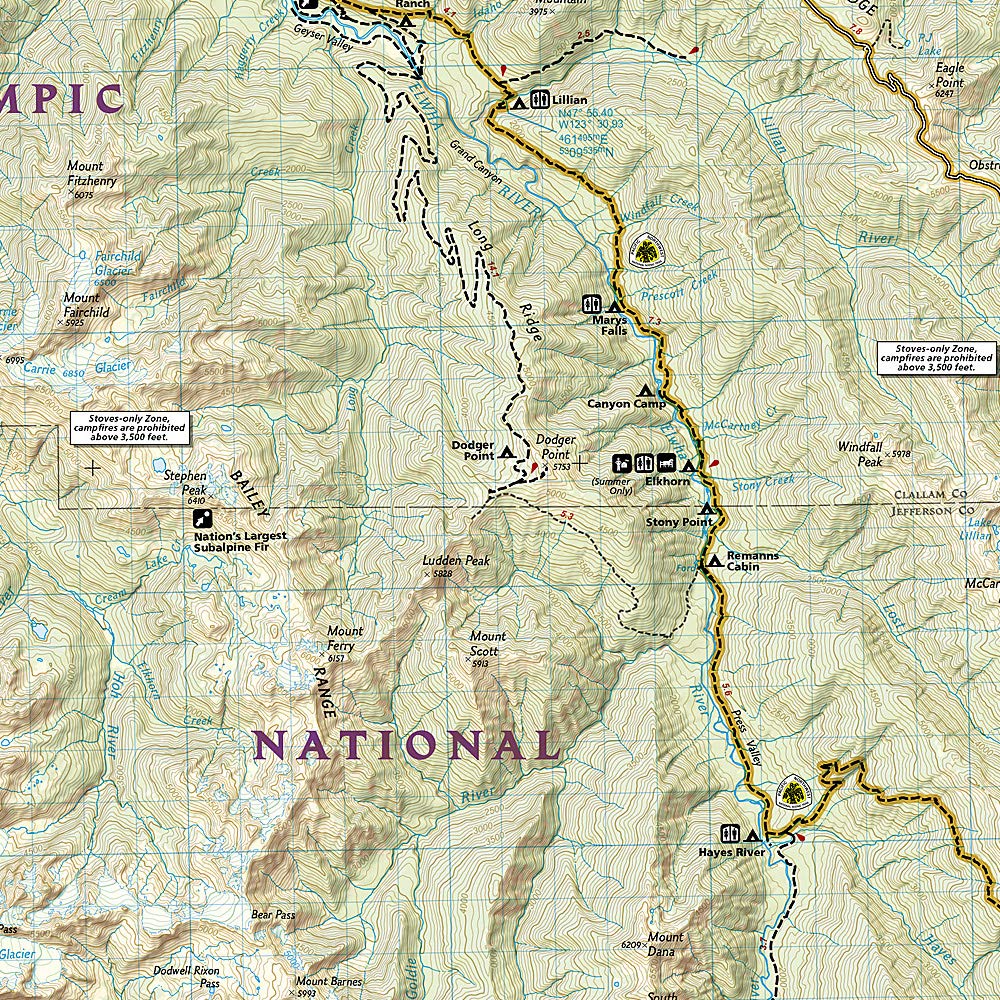 Olympic National Park National Geographic Trails Illustrated Map 216