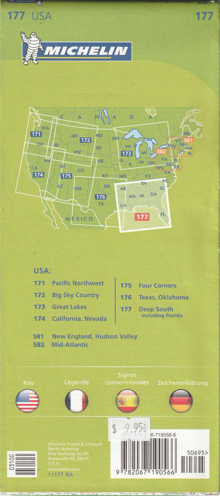 Deep South Including Florida Road and Tourist Map (Regional 177) [Map ...
