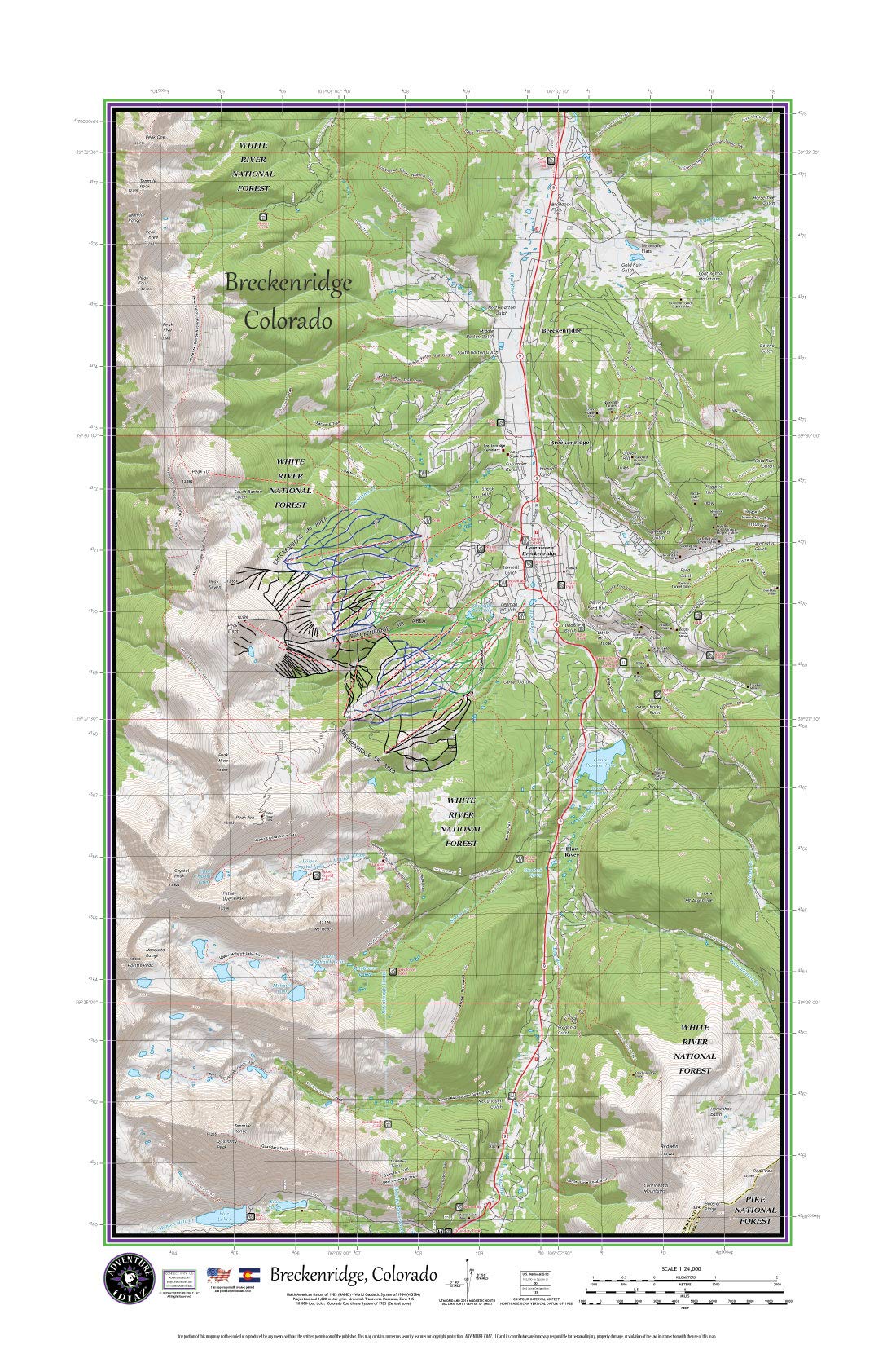 Colorado Map Breckenridge BRECKENRIDGE Colorado Ski Area Map